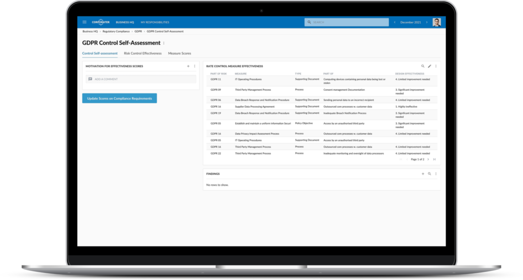 GDPR Compliance Software | Compliance Management Solutions | Corporater