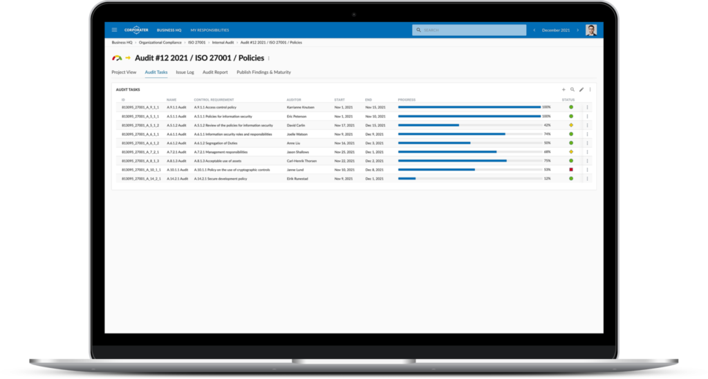 ISO Compliance Software | Compliance Management Solutions | Corporater