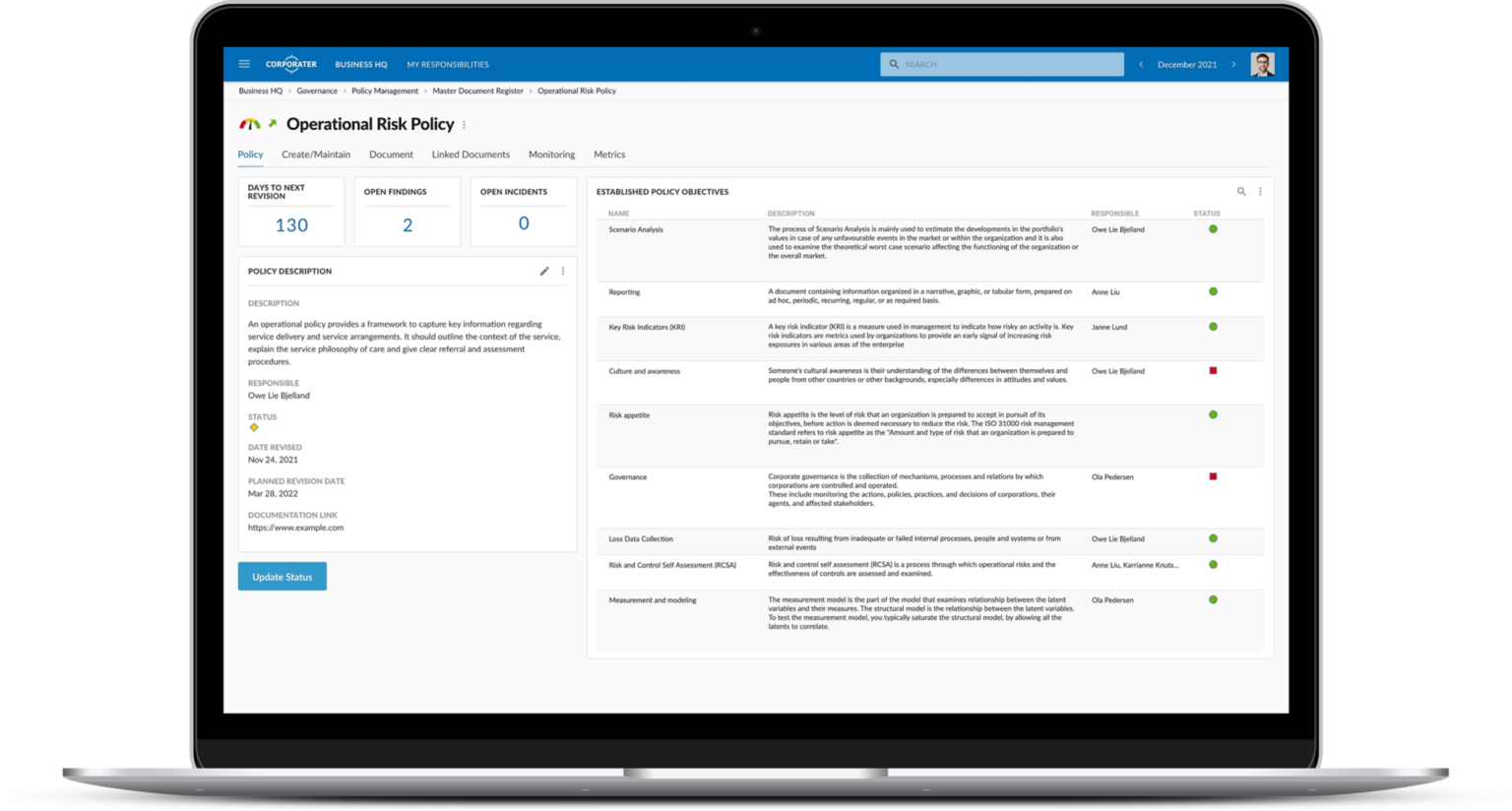 Policy Management Software | Compliance Management Solutions | Corporater