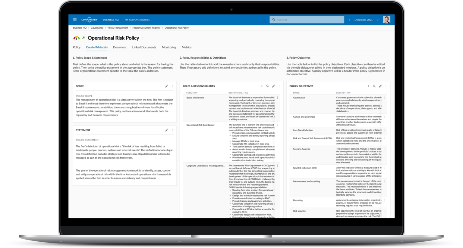 Policy Management Software | Compliance Management Solutions | Corporater