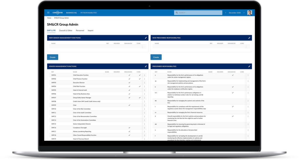 SMCR Software | Senior Managers and Certification Regime Software ...