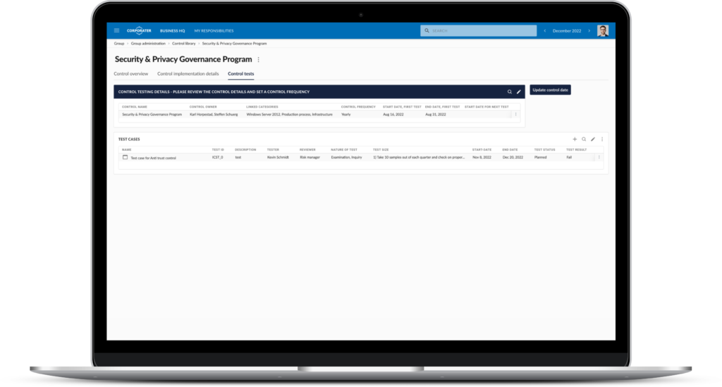 Internal Control System Software | Risk Management Solutions | Corporater