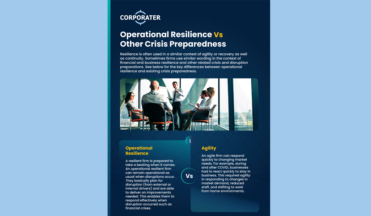 Operation Resilience Vs Other Crisis Preparedness - Corporater
